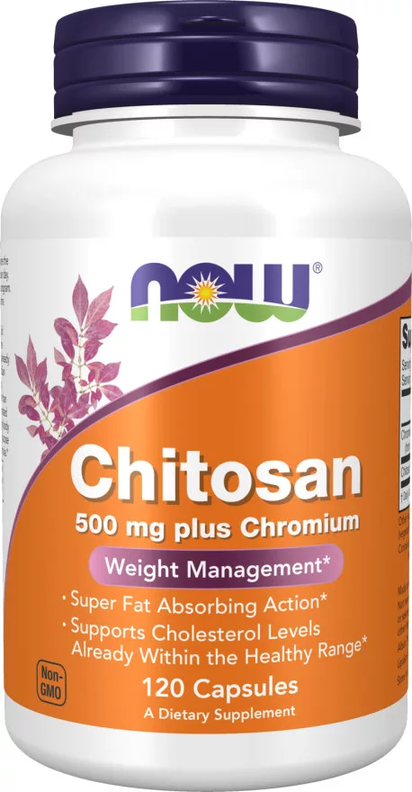 Now Foods Chitosan 500mg Plus Chromium 120 Veg Capsules 120